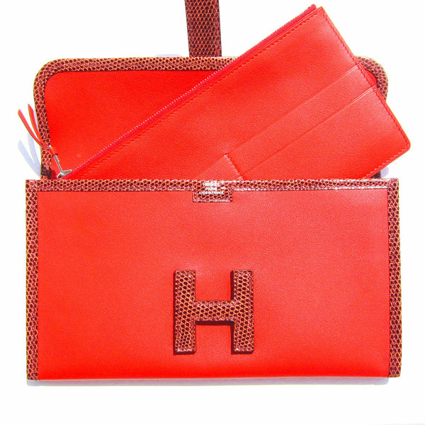 Hermes Capucine Orange Etrusque Swift Lizard Niloticus Jige Duo Mini ...